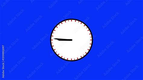 Video Animation Of Analog Clock With Moving Arrows In Seamless 12 Hour