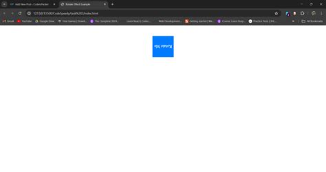 add rotation effect to html element using css and javascript