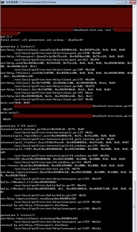 runtime windows 2008 all goroutines are asleep deadlock · issue