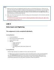 Lab 4 Data Input And Digitizing In GIS Course Hero