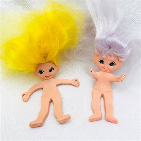 Original 1969 Ideal Flatsy Dolls Posable Rubber Dolls Made In Hong Kong Etsy