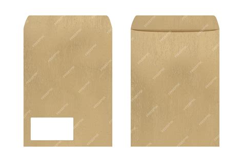 Premium Vector Vertical Front And Back Manila Envelope With Place For