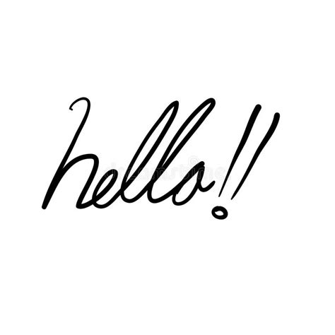 Hand Lettering For Banner Poster And Sticker Concept With Text Hello
