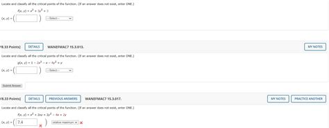 solved locate and classify all the critical points of the