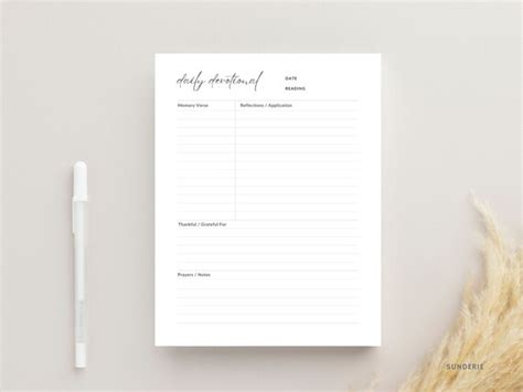 Daily Devotional Printable Devotional For Women Template Etsy