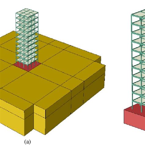 abaqus 3d modeling for building with column bracing a with ssi b