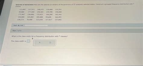 Solved What Is The Class Width For A Frequency Distribution Chegg Com