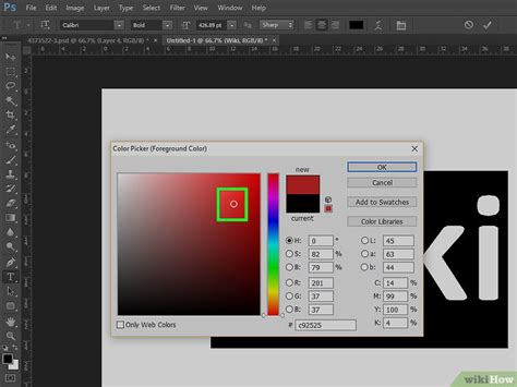 Cómo cambiar el color de un texto en Photoshop pasos