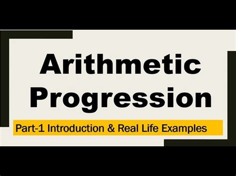 Arithmetic Progression In Daily Life Examples