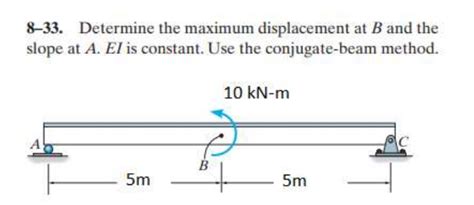 Solved Determine The Maximum Displacement At B And Chegg