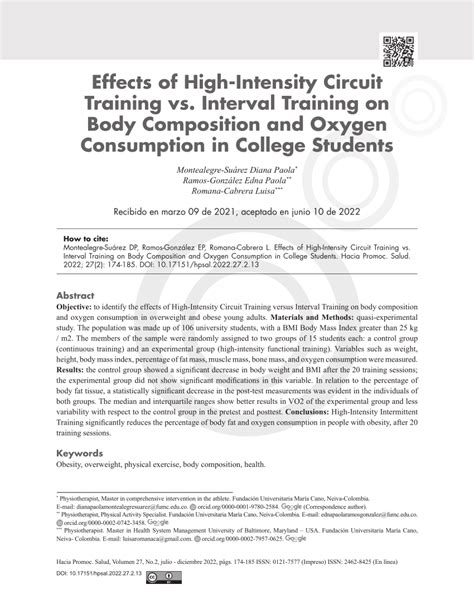 Pdf Effects Of High Intensity Circuit Training Vs Interval Training
