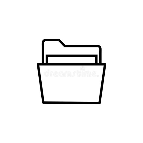 Folder Vector Icon Outline Style Isolated On White Background Stock