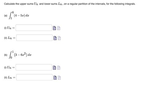 Solved Calculate The Upper Sums Un And Lower Sums Ln On A