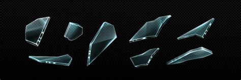 깨진 유리 조각과 조각 무료 벡터