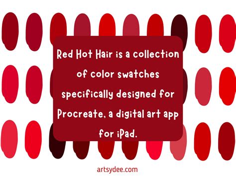 Red Color Palette Procreate Hair Color Swatches Red Hair Color
