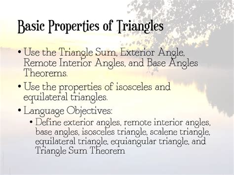 Basic Properties Of Triangles I