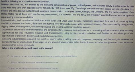 Answered Read The Following Excerpt And Answer The Question Between