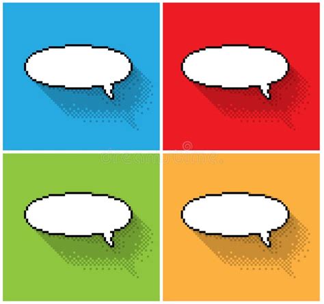 8 Bit Pixel Dialog Chat Bubbles Stock Vector Illustration Of Pixel Bubble 122728651