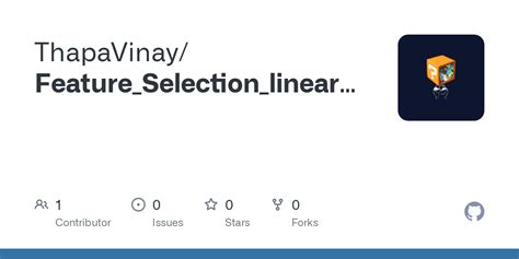 github thapavinay feature selection linear regression