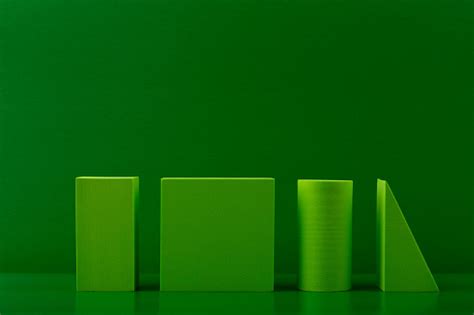 Abstract Green Monochromatic Composition With Green Geometric Figures