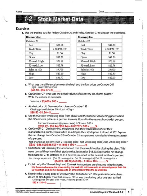 1 2 Stock Market Data Pdf Market Economics Teaching Mathematics