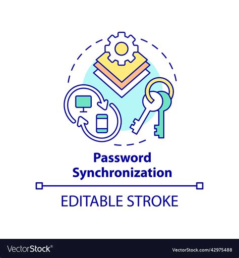 Password Synchronization Concept Icon Royalty Free Vector
