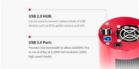 Zwo Asi585mc Pro Usb 3 0 Cooled Astrophotography Camera With 4k Cmos