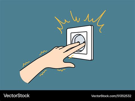 Man Sticks Fingers Into Socket And Gets Electric Vector Image