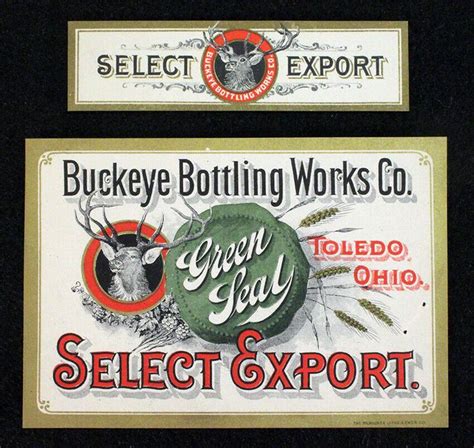 Buckeye Bottling Green Seal Pre Pro Beer Label Pre Prohibition Beer