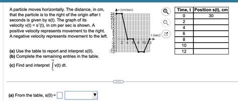 solved a particle moves horizontally the distance in cm