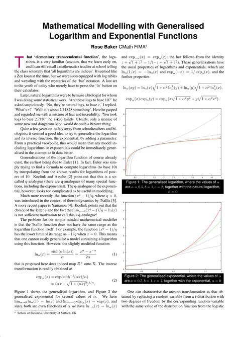 pdf mathematical modelling with generalised logarithm and exponential
