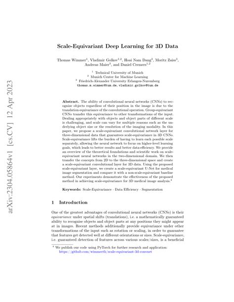 pdf scale equivariant deep learning for 3d data
