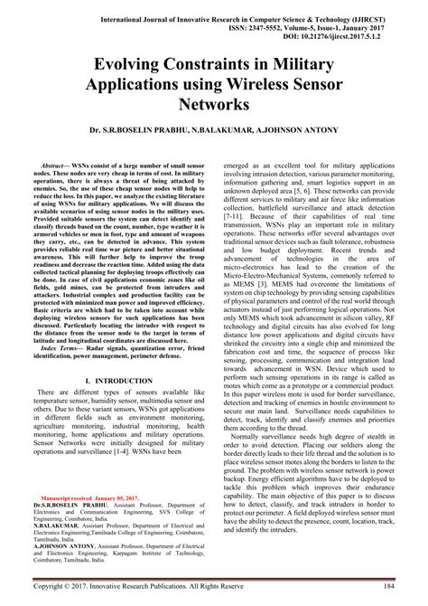 Pdf Evolving Constraints In Military Applications Using Wireless