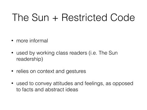 Elaborated And Restricted Codes Ppt