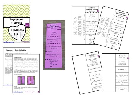 Sequences And Series Revision Foldable Number Loving
