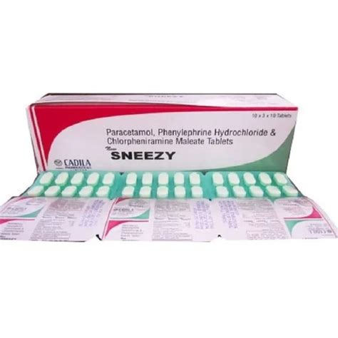Paracetamol Phenylephrine Hydrochloride And Chlorpheniramine Maleate Tablets Organic Medicine At