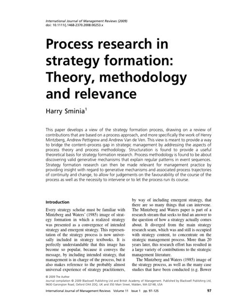process research in information and strategy pdf methodology reality