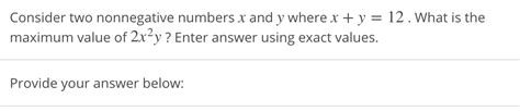 solved consider two nonnegative numbers x and y where x y