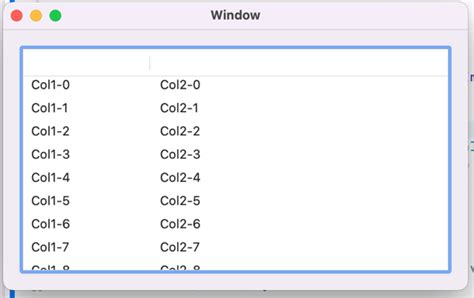 NSTableView CellBasedを試してみる macos Glob