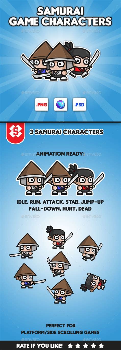 Samurai Chibi Game Characters