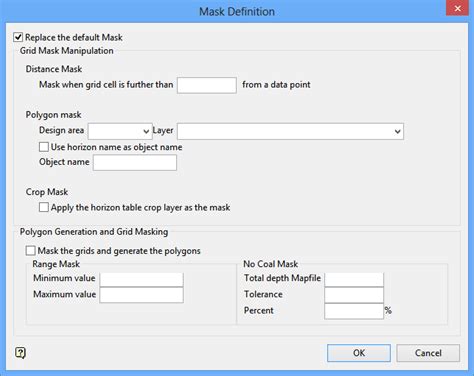Vulcan Grid Calc Edit Modelling Defaults Define Method