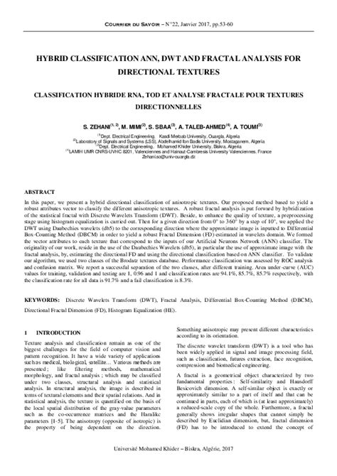 Pdf Hybrid Ann And Wavelet Fractal Analysis For Textures