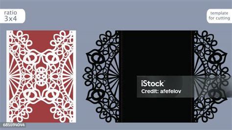 레이저 컷된 결혼식 초대 카드 서식 파일 벡터입니다 다이 컷 추상적인 패턴 종이 카드 컷아웃 종이 게이트 레이저 절단에 대 한 카드를 접어 또는 다이 절단 서식 파일