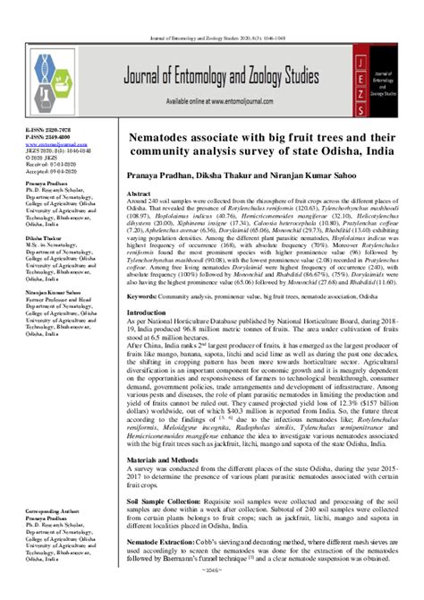 pdf nematodes associate with big fruit trees and their community