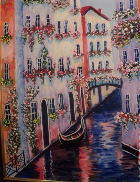 Картина «Венеция Вечер ДВП Оргалит Акрил 2018 г