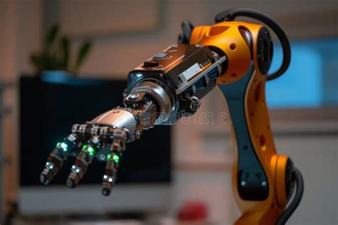 Single Robotic Arm With Advanced Vision System In Operation Stock Image Image Of Innovation