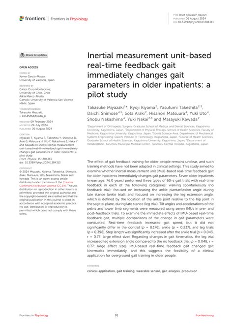 Pdf Inertial Measurement Unit Based Real Time Feedback Gait