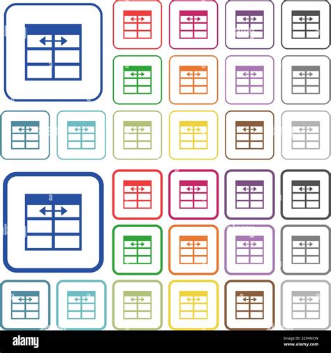 Spreadsheet Adjust Table Column Width Color Flat Icons In Rounded