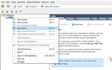 adding esxi host to vmware vcenter