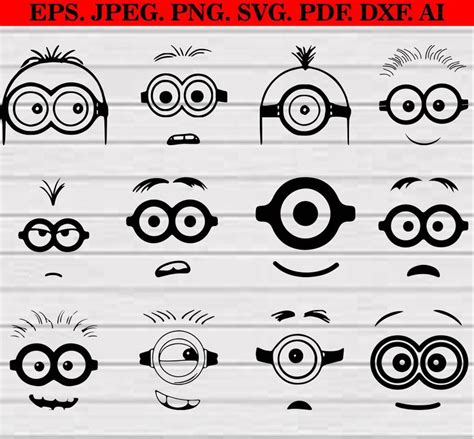 Cute Cartoon Face Svg Bundle Funny Character Eyes Svg Cartoon Head